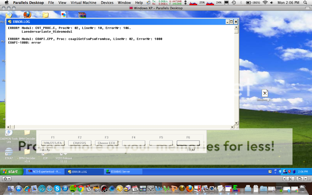 Help with NCS Expert - COAPI - 1000 error