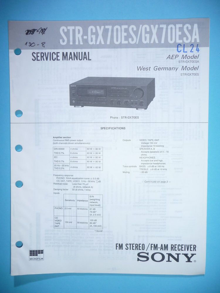 SONY STR-GX10ES Stereo Reciever (1990) | Steve Hoffman Music Forums